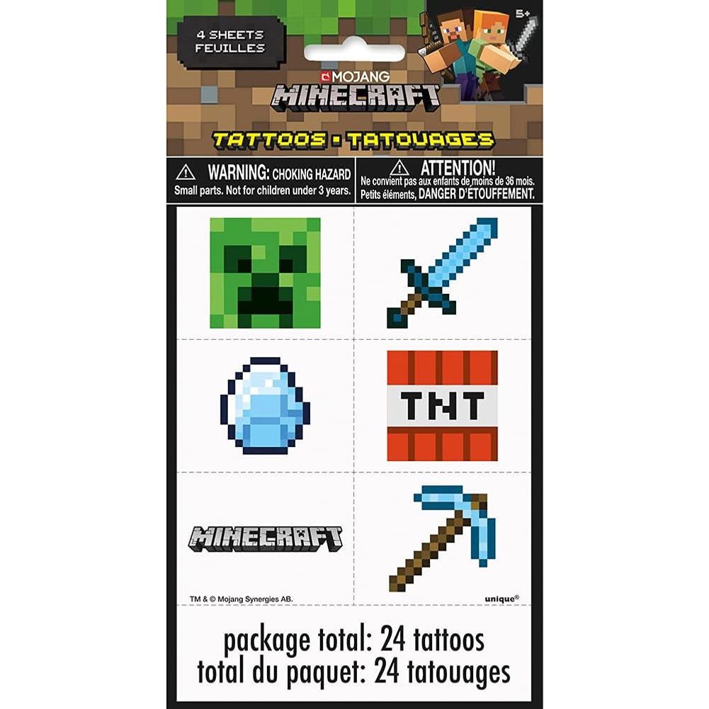 Minecraft Tattoo Sheets (24ct) – US Novelty