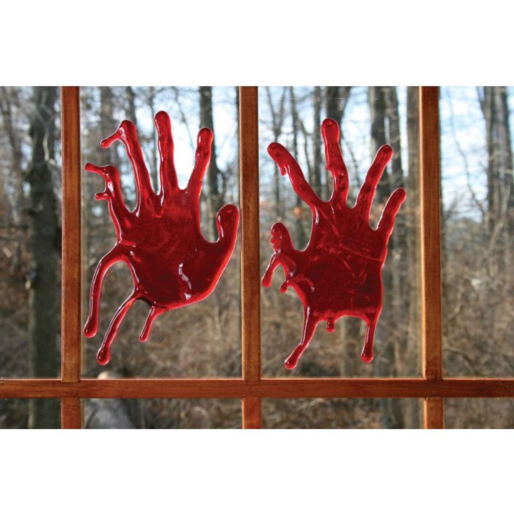 3-D Bloody Window Decor Hand Prints 18" Wide – US Novelty