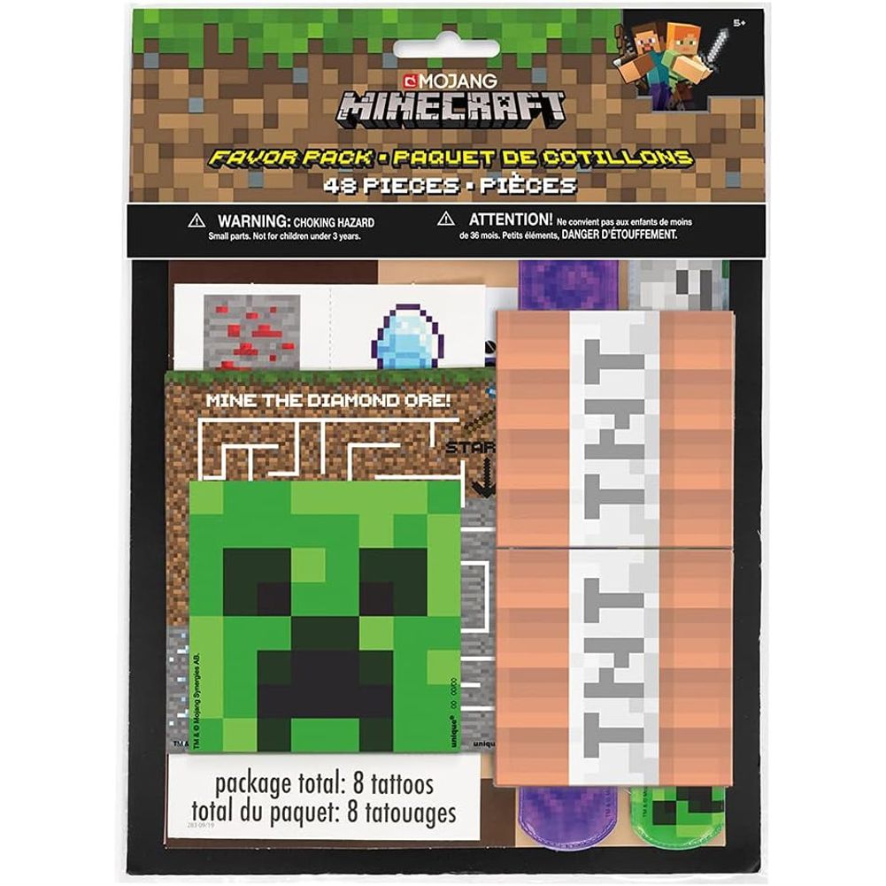 Minecraft Favor Pack (48pc) – US Novelty