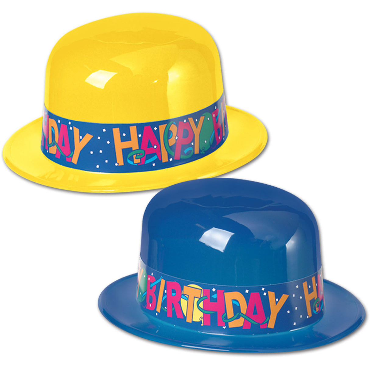 Plastic Derbies w/Happy Birthday Band – US Novelty