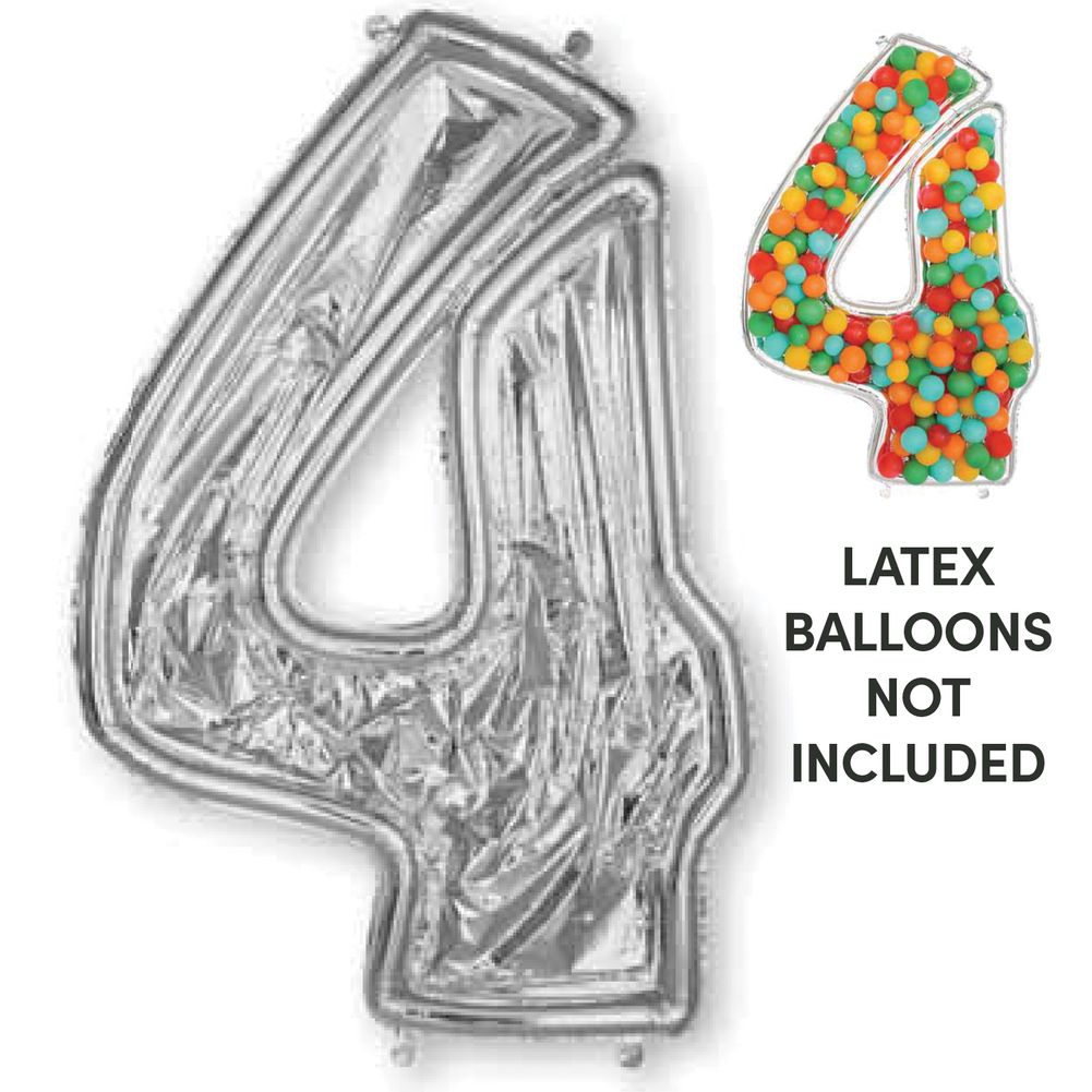 BalloonFormz Number 4 Silver – US Novelty