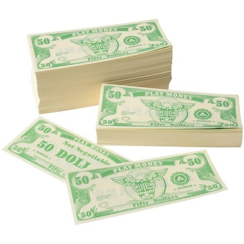 50 Dollar Bill Front And Back Play Money