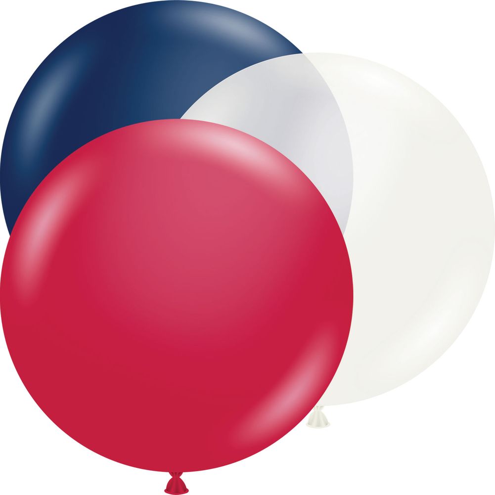 Tuftex 17" Red White Blue Metallic Asst Latex Balloons (50ct) – US Novelty